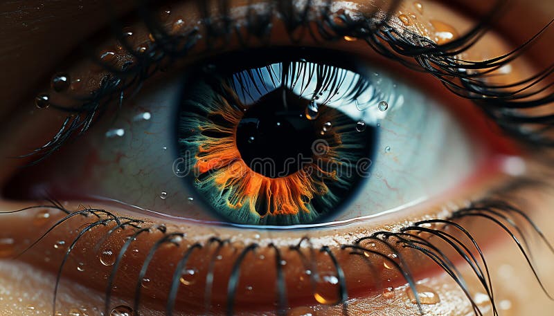 Human Eye Looking at Camera, Reflecting Beauty and Watching with ...