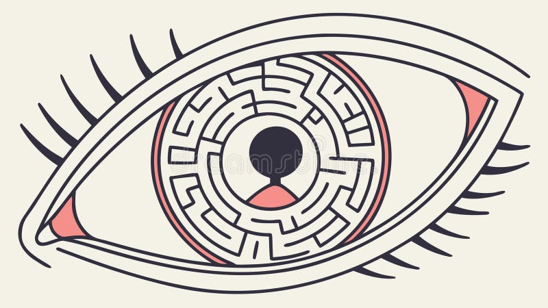 Human Eye with a Maze or Labyrinth in the Iris, Vector Design ...