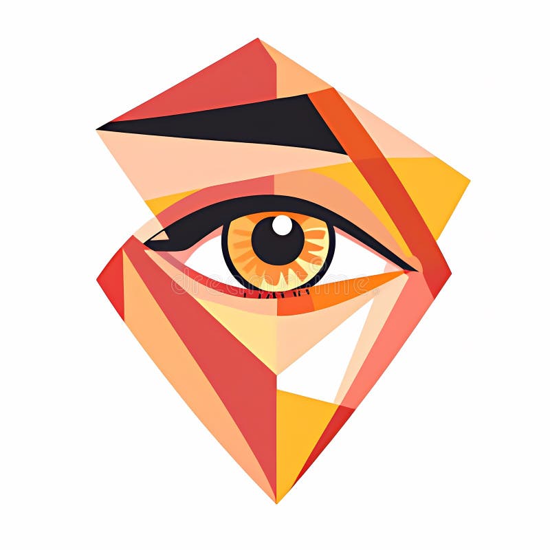 Human Eye in a Naive, Cubistic Style Dimensional Illustration Isolated ...