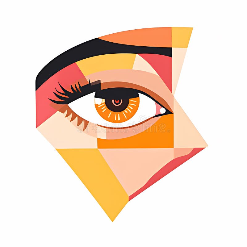 Human Eye in a Naive, Cubistic Style Dimensional Illustration Isolated ...