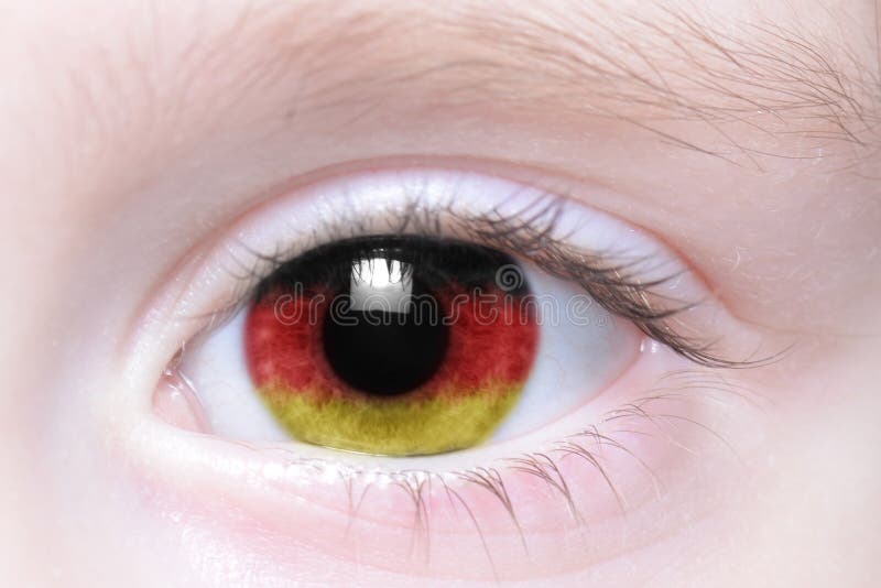 Human Eye with National Flag of Germany Stock Image - Image of danger ...