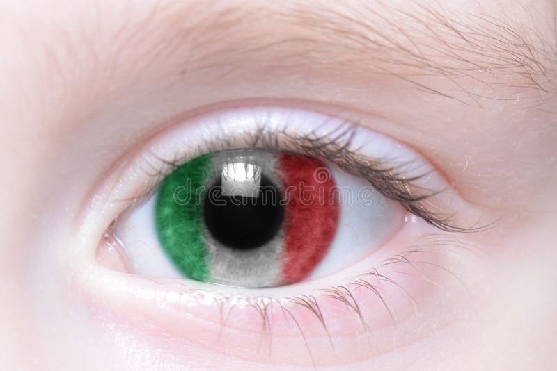Human Eye with National Flag of Italy Stock Image - Image of european ...