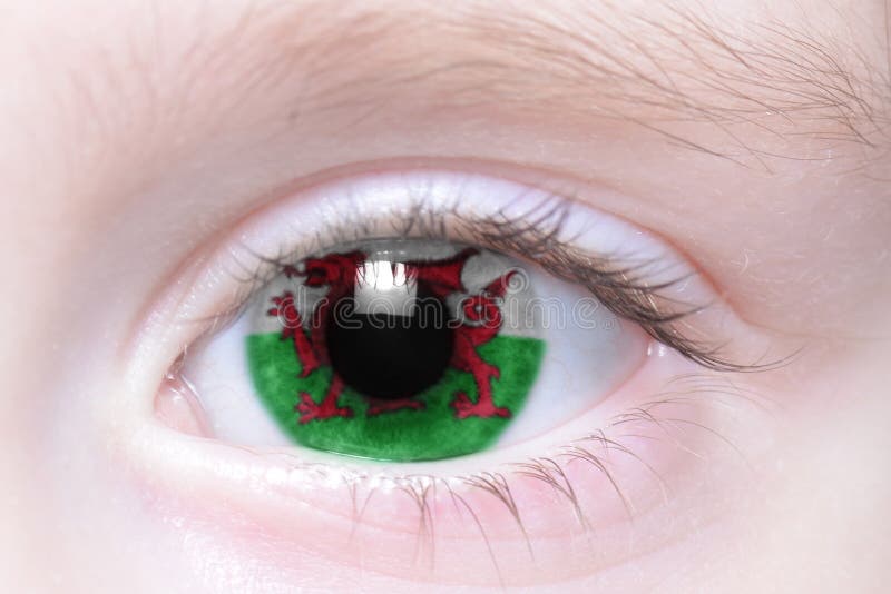 Human Eye with National Flag of Wales Stock Photo - Image of europe ...