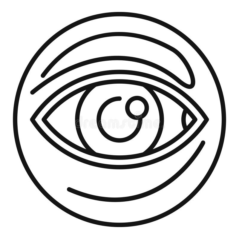 Human Eye Observing Surrounded by Circle Line Art Icon Stock ...
