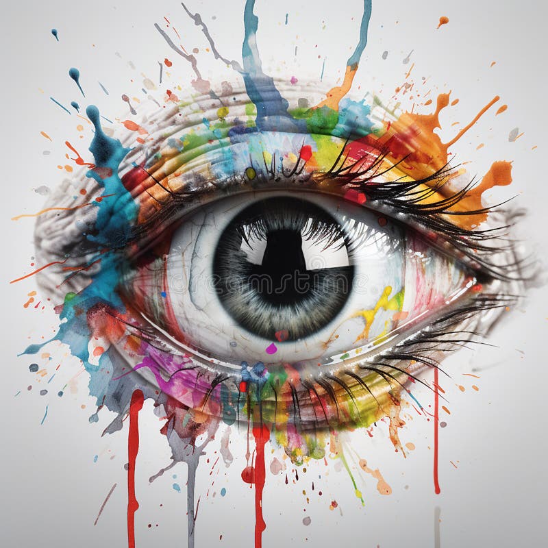The Human Eye is Painted in the Style of Graffiti Stock Illustration ...