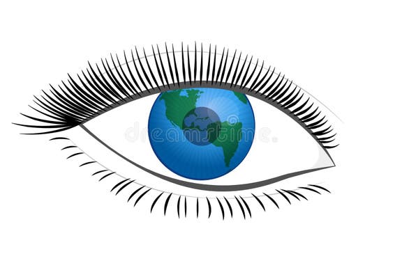 Human Eye with Planet Earth Iris Stock Vector - Illustration of care ...
