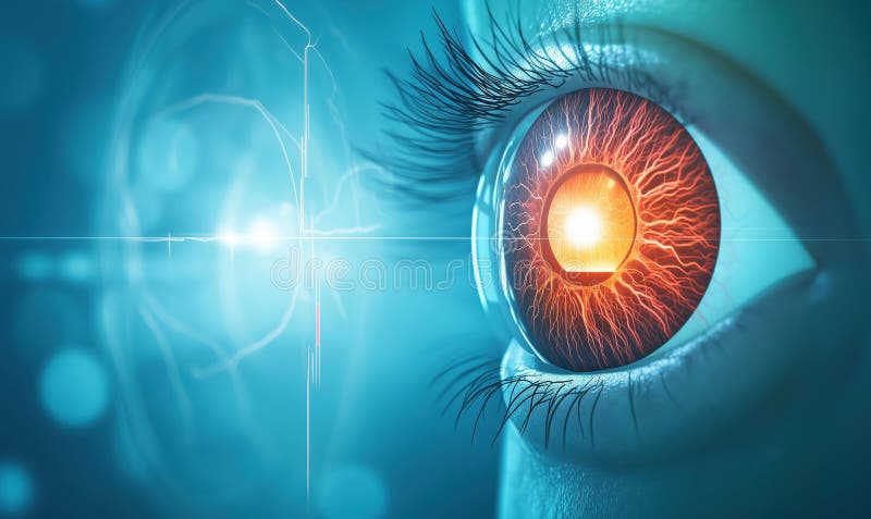 Human Eye with Radiant Energy and Neural Connections, Symbolizing ...