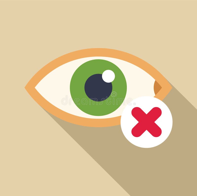 Human Eye with Red Cross Showing Blind Concept Stock Vector ...