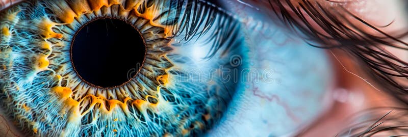 Human Eye, Revealing the Intricate Patterns of the Iris and the ...