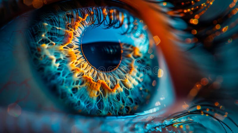 Human Eye, Revealing the Intricate Patterns of the Iris and the ...