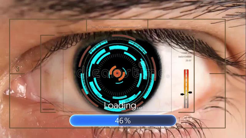 Human Eye Scan Technology Interface Animation. Futuristic Digital ...