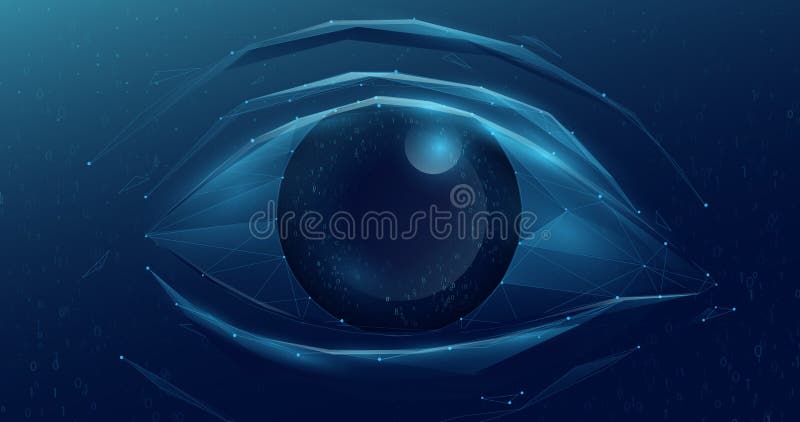 Human Eye. Eye Security Technology with Binary Code. Eye Safety Scanner ...