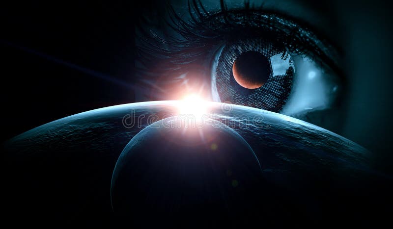 Human Eye and Space. Elements of this Image Furnished by NASA. . Mixed ...
