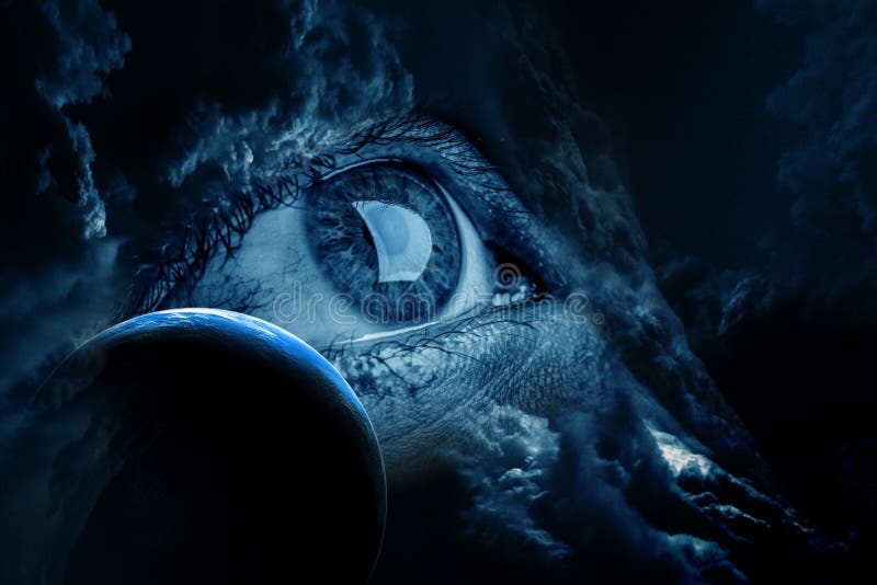 Human Eye and Space. Elements of this Image Furnished by NASA. . Mixed ...