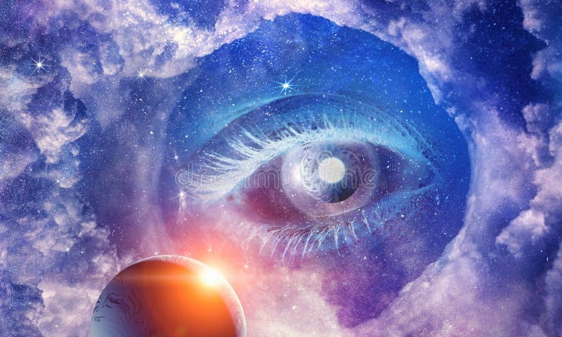 Space abstract backdrop stock illustration. Illustration of planet ...