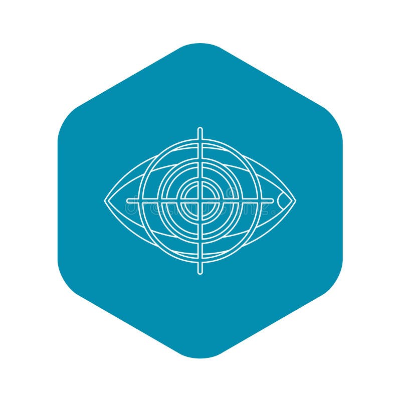 Human Eye and Target Icon, Outline Style Stock Vector - Illustration of ...