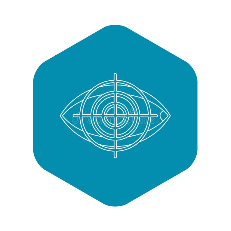 Human Eye and Target Icon, Outline Style Stock Vector - Illustration of ...