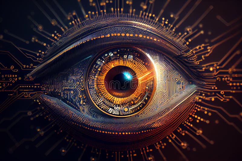 Human Eye and Technology Communication Concept Stock Illustration ...