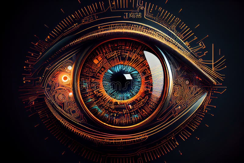Human Eye and Technology Communication Concept Stock Illustration ...
