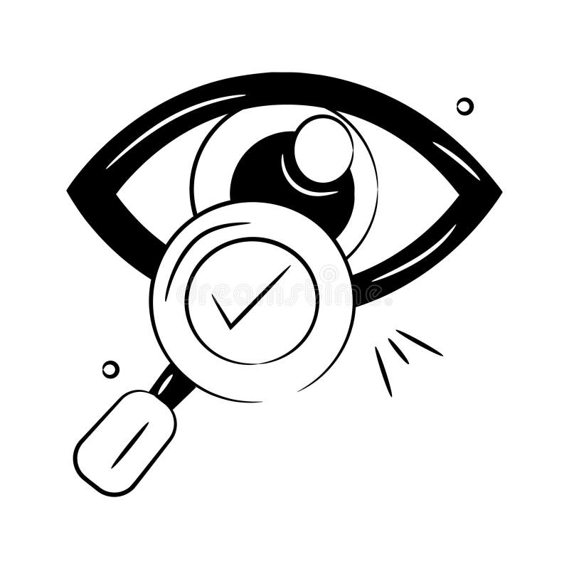 Human Eye Under Magnifier Showing Concept Icon of Eye Checkup Stock ...