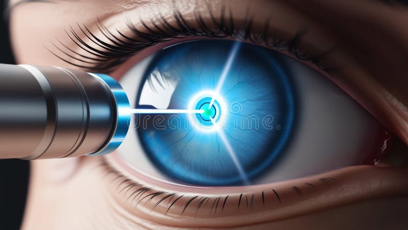 Human Eye Undergoing Laser Vision Correction, Macro Close-up, Clinical ...