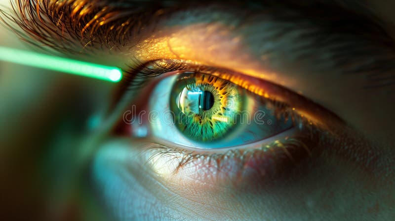 Human Eye Undergoing a Scanning Process with Light Patterns, AI ...