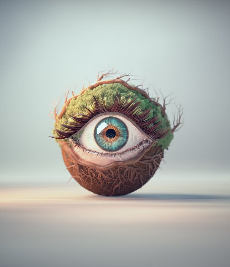 Human Eye with Vegetation on it in a Studio Background Stock ...