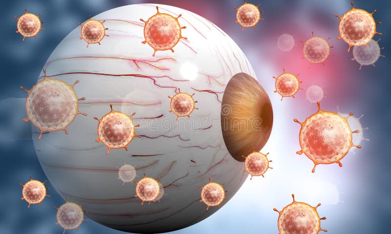 Human eye and virus stock illustration. Illustration of education ...