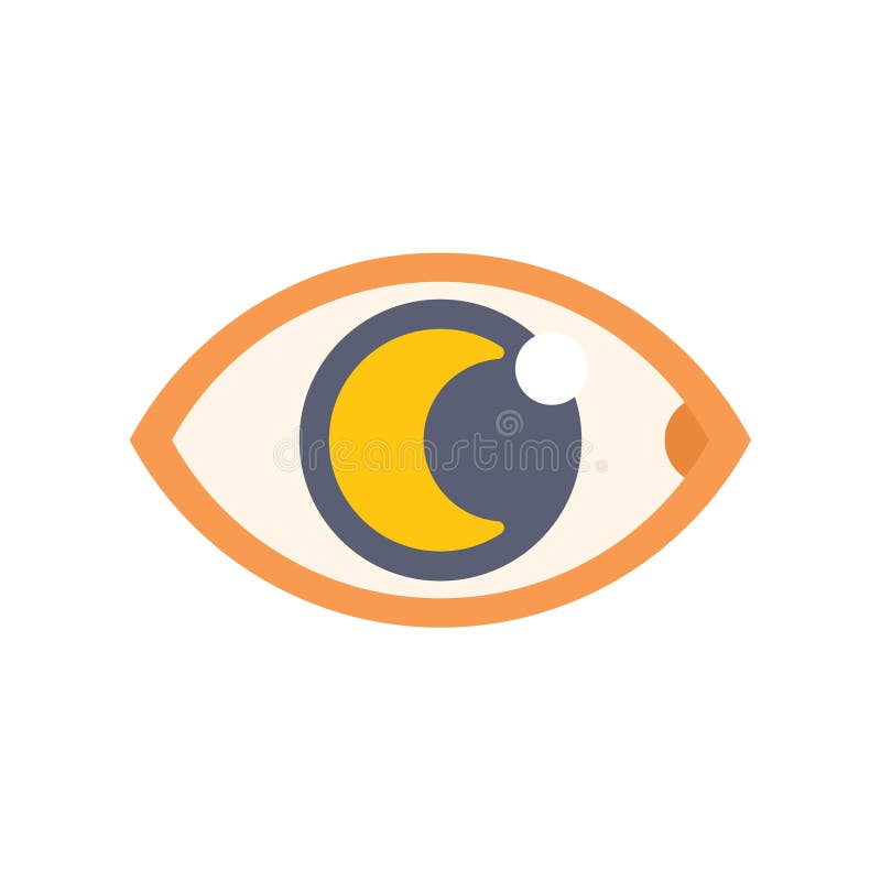 Human Eye Watching Crescent Moon in Night Sky Icon Stock Vector ...