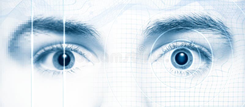Human Eyes Digital Hi-tech Style Stock Illustration - Illustration of ...
