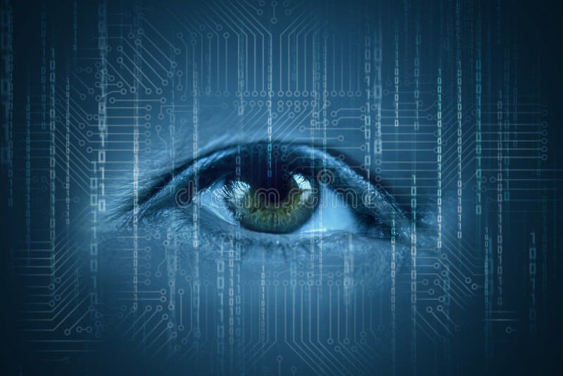 Human Eyes Watching the Flow of Information. Stock Photo - Image of ...