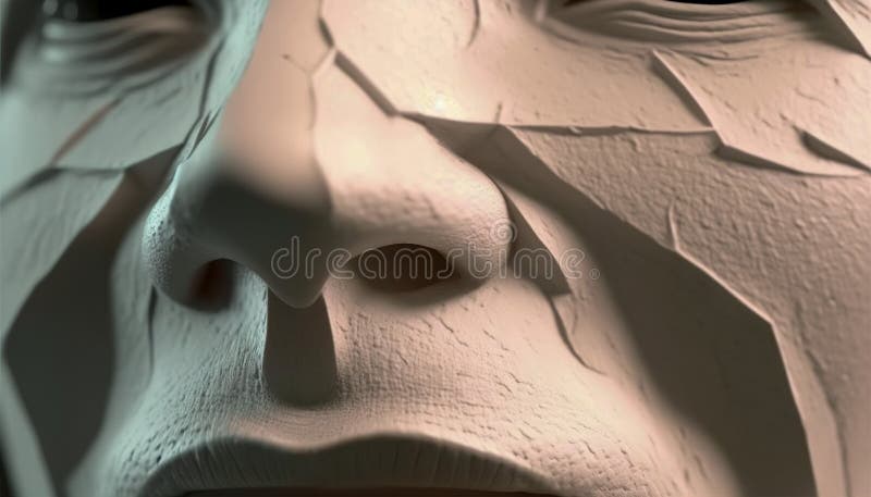 Human Face Abstract Made of Wrinkled Paper Texture, Generative AI Stock ...