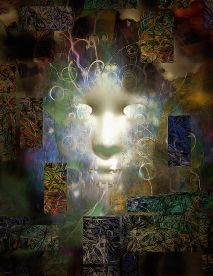 Human Face Abstract Painting Stock Illustration - Illustration of ...