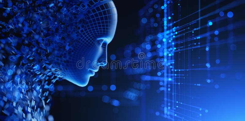 Human Face Avatar with AI Artificial Intelligence and Digital Grid ...