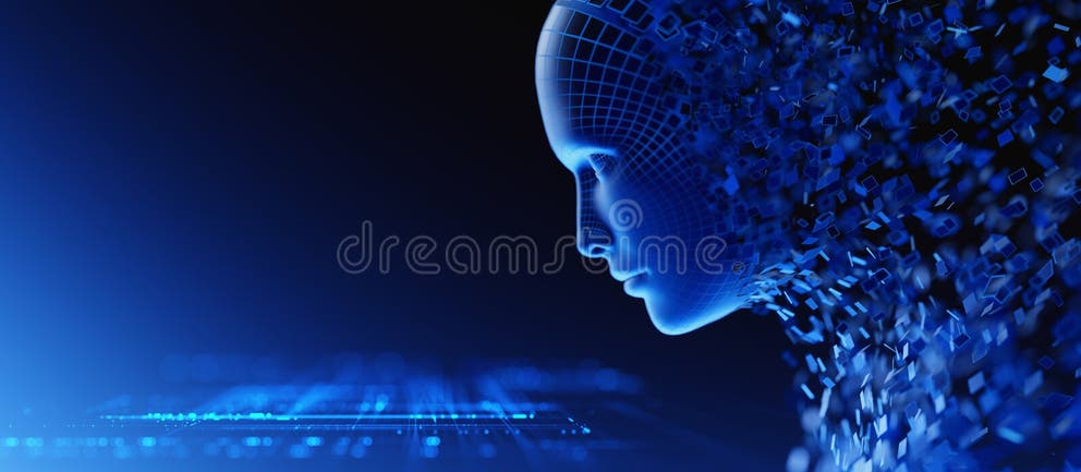 Human Face Avatar with AI Artificial Intelligence and Digital Grid ...