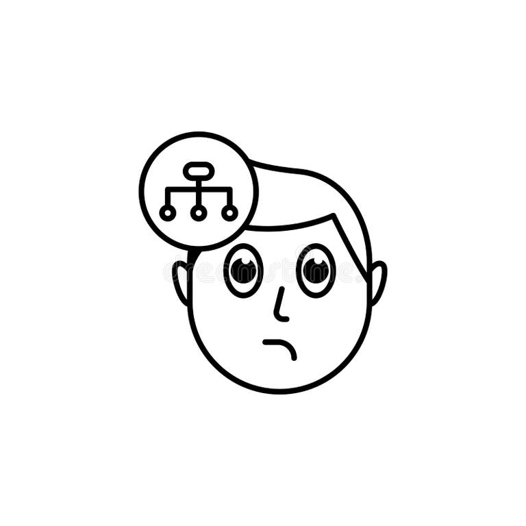 Human Face Character Mind in Planning Icon Stock Illustration ...