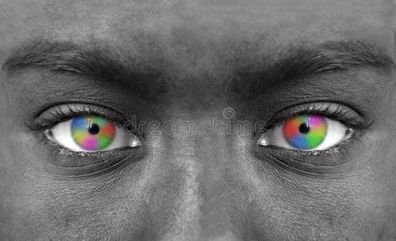 Human Face with Colorful Eye Extreme Close-up Stock Image - Image of ...