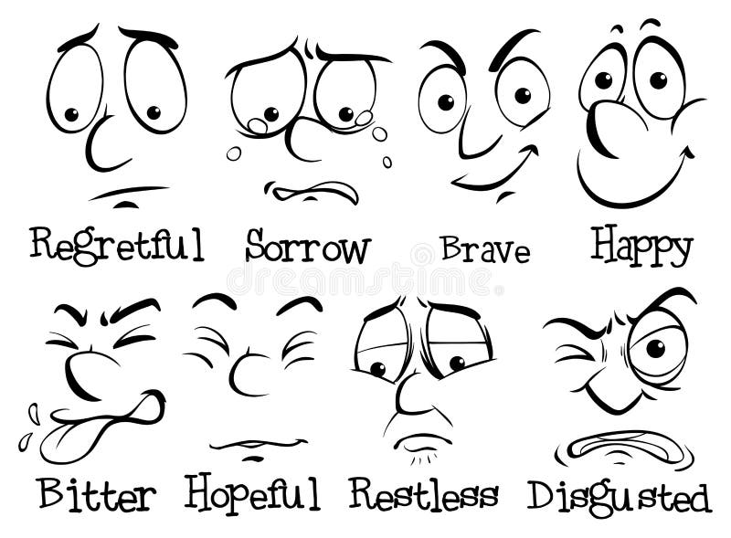 Human Face with Different Emotion Stock Vector - Illustration of ...