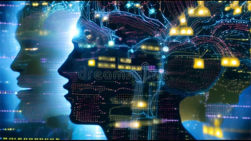 Human Face of Digital Knowledge Stock Video - Video of data, diagram ...