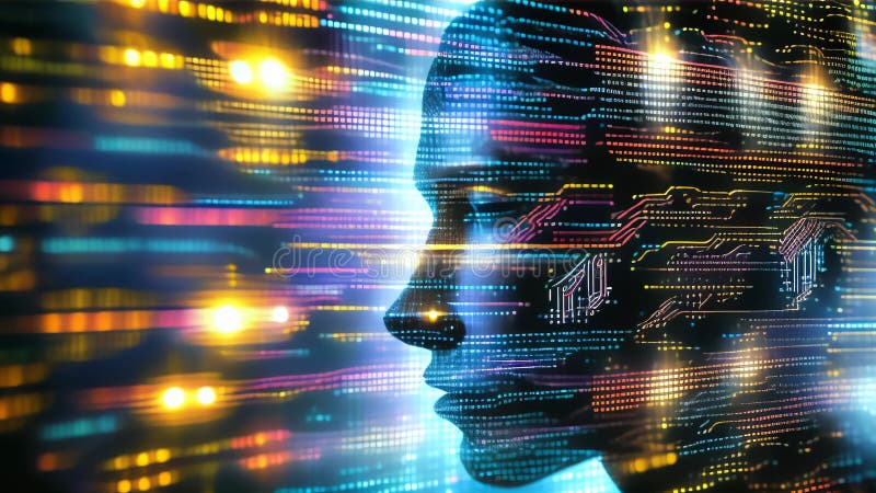 Human Face of Digital Knowledge Stock Video - Video of computer ...