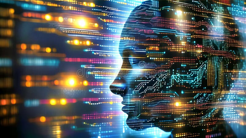 Human Face of Digital Knowledge Stock Footage - Video of electronics ...