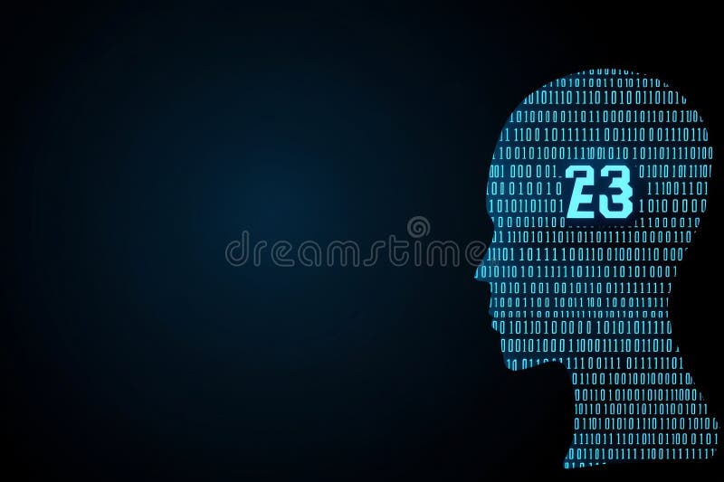 A Human Face Disintegrating into Binary Code Symbolizes a Futuristic ...