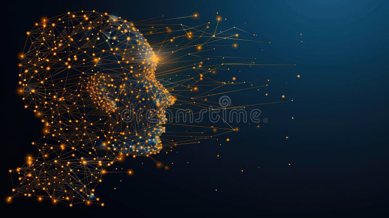 A Human Face Dissolves into a Cloud of Data Particles, Illustrating the ...