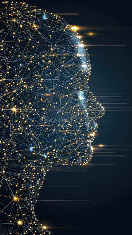 A Human Face Dissolves into a Cloud of Data Particles, Illustrating the ...