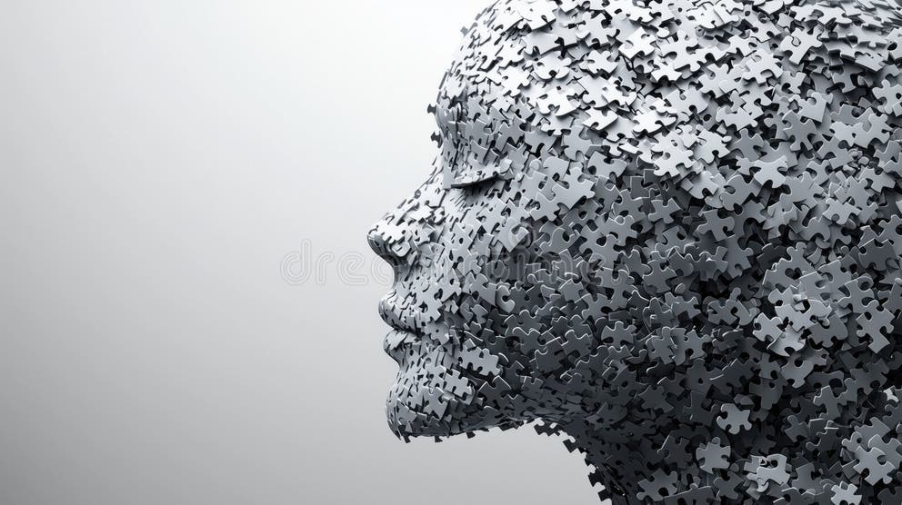 Intricate Face Formed from Puzzle Pieces Representing Complexity of ...