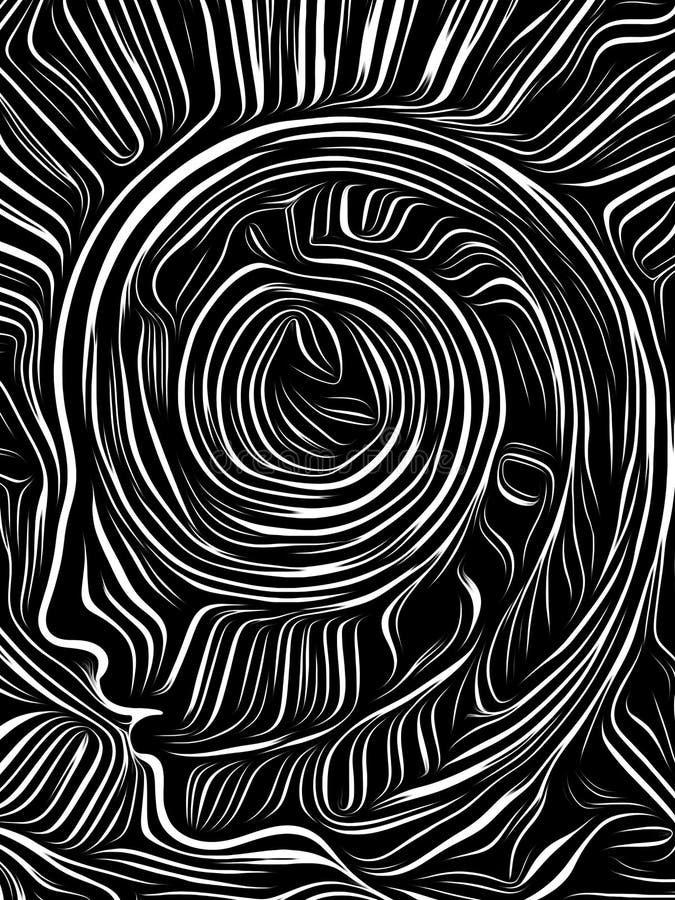 Brain Swirl Woodcut stock illustration. Illustration of abstract ...