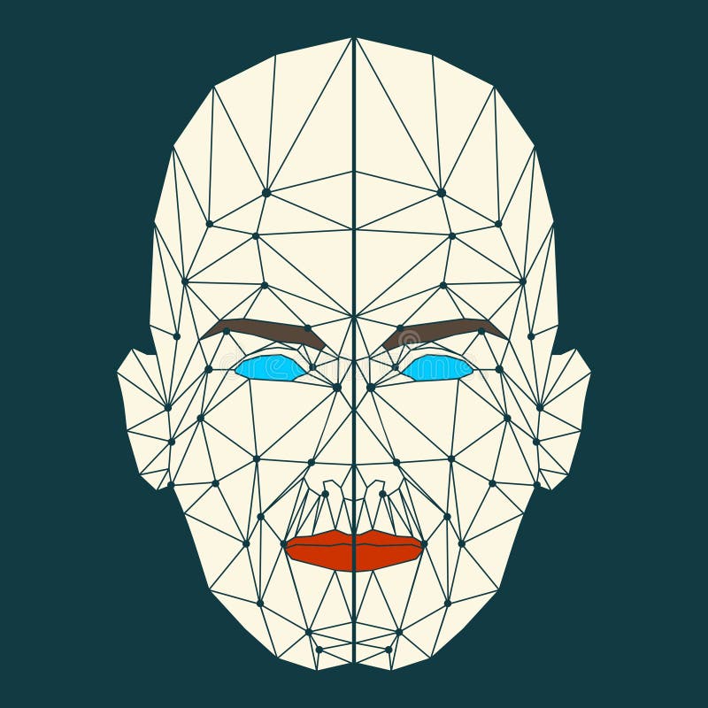 Human Face Low Poly Illustration Stock Illustration - Illustration of ...
