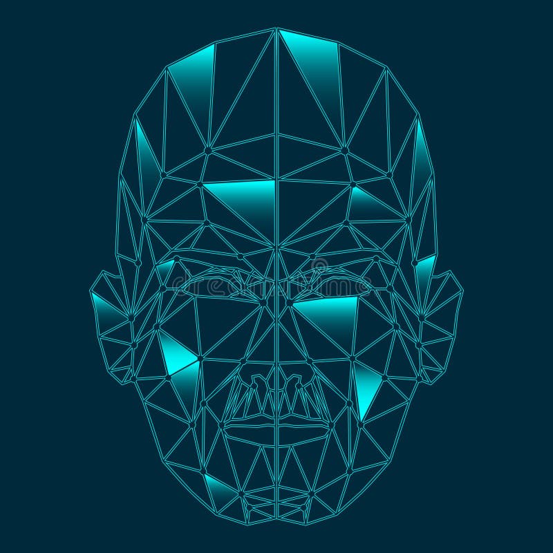 Human Face Low Poly Illustration Stock Illustration - Illustration of ...
