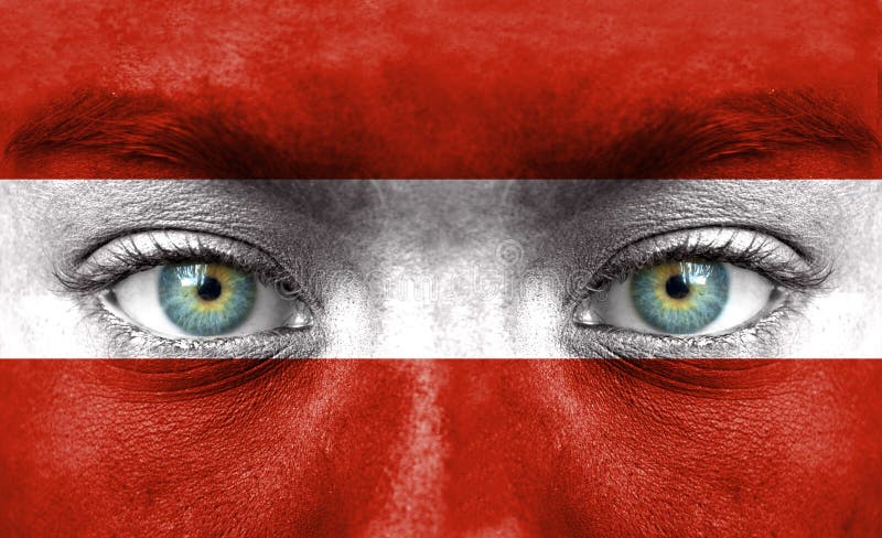 Human Face Painted with Flag of Austria Stock Image - Image of portrait ...