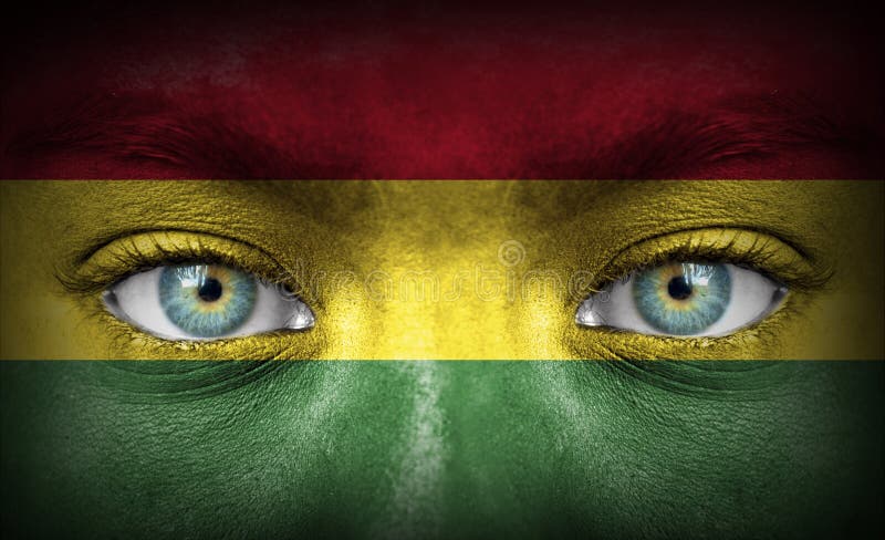 Human Face Painted with Flag of Bolivia Stock Image - Image of people ...